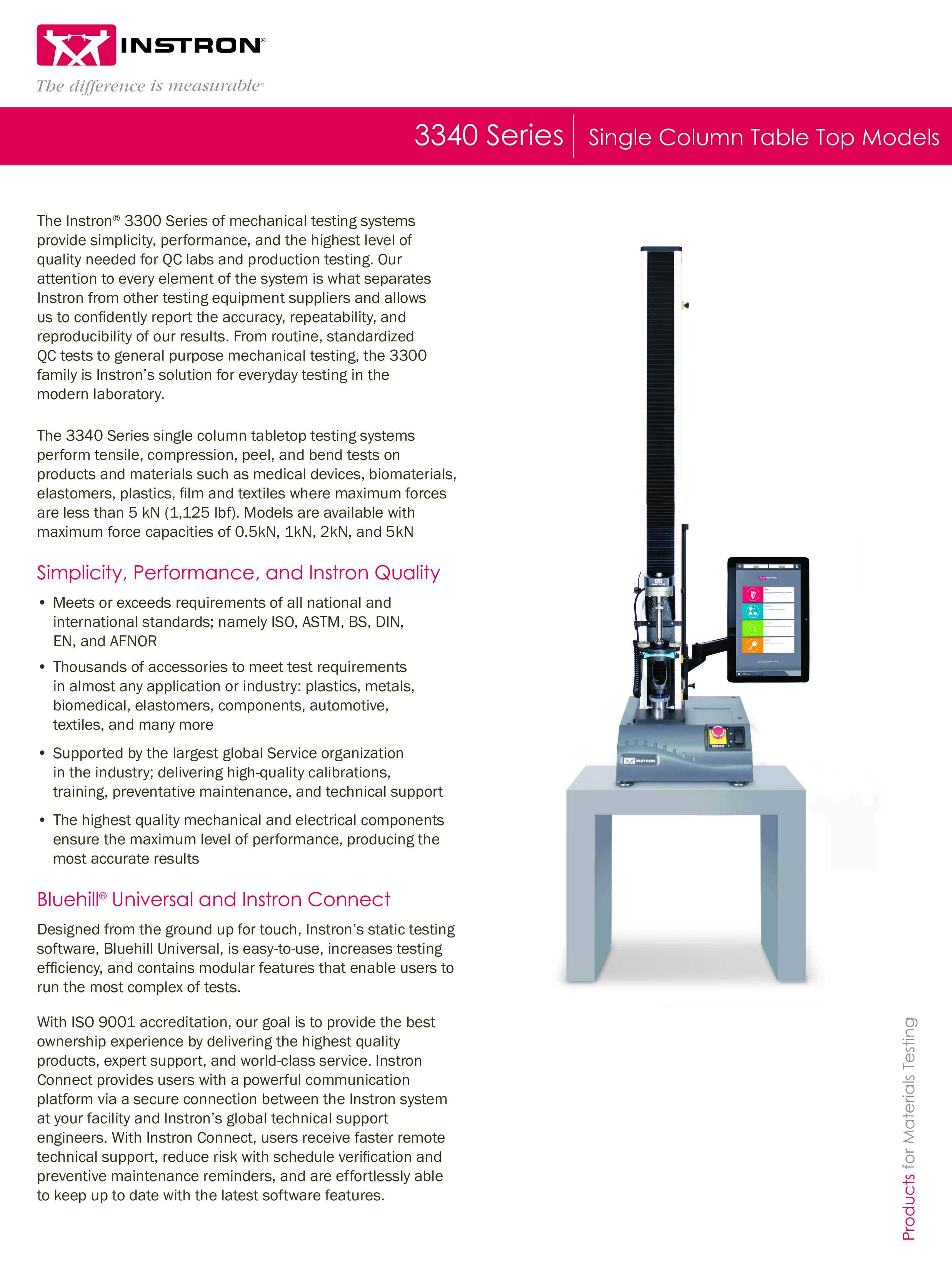 3340 Series Single Column Models | Instron