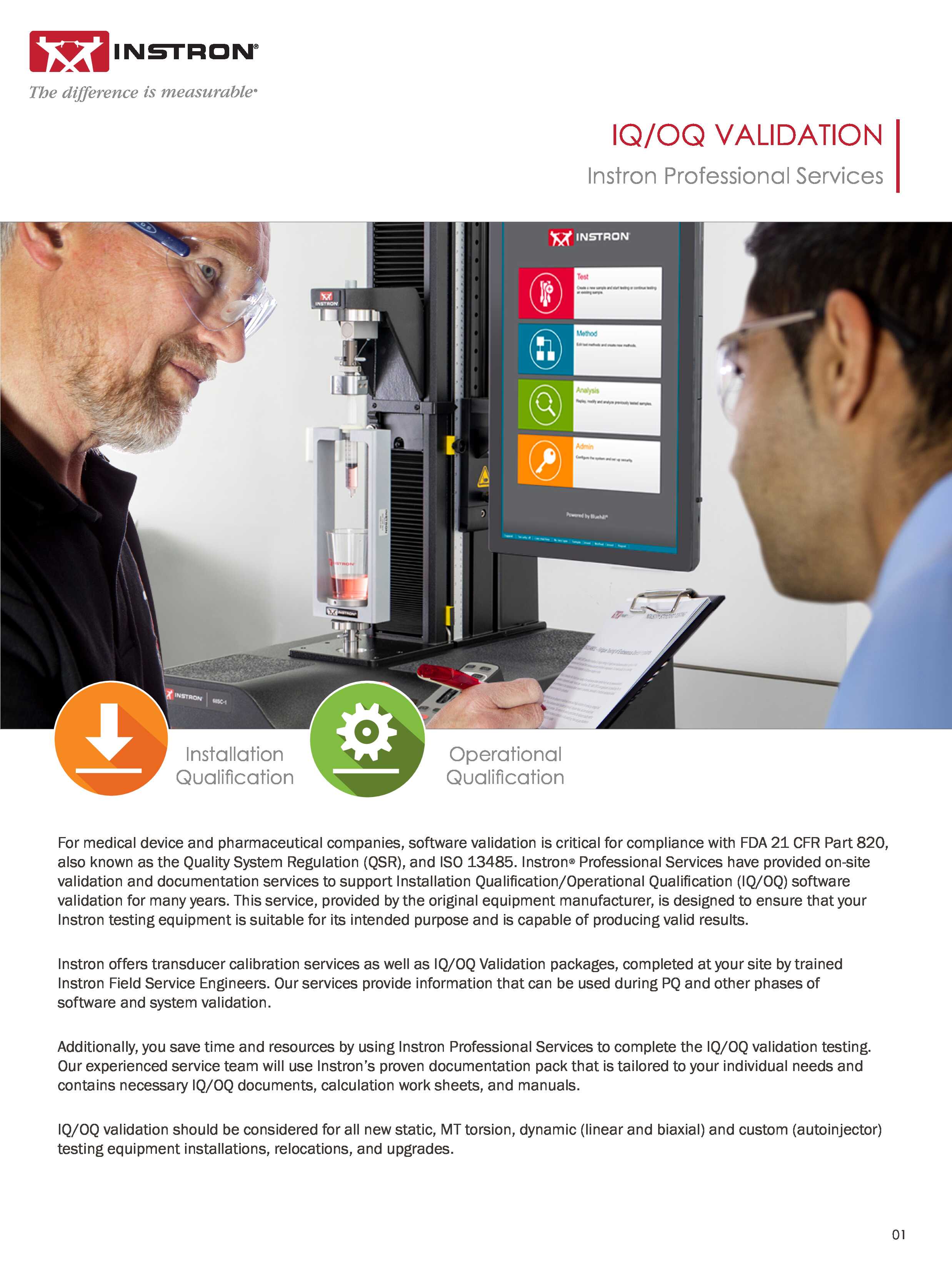 IQOQ Validation and Documentation (FDA 21 CFR 820) | Instron