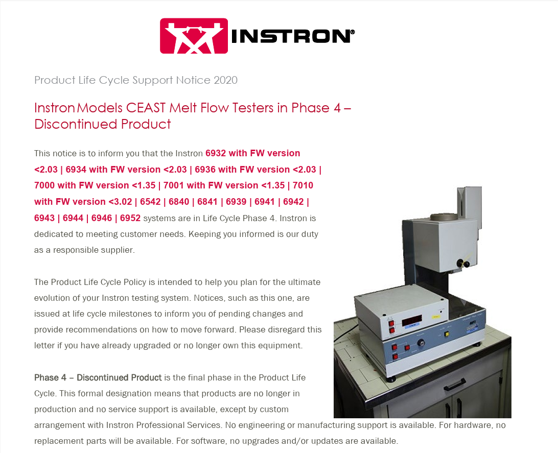 MELT FLOW TESTERS Access to our Latest Technology | Instron
